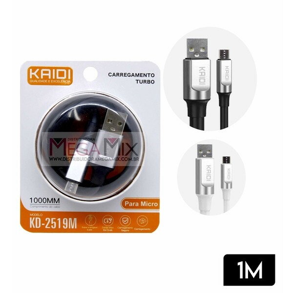 Cabo de Dados USB + Micro USB 1M KD-2519M | Mega Mix
