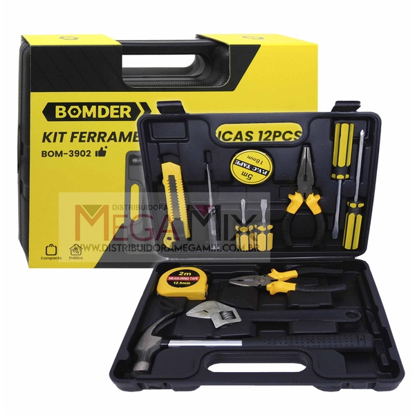 Kit de Ferramentas 12 Pçs BOM-3902 - Bomder | Mega Mix