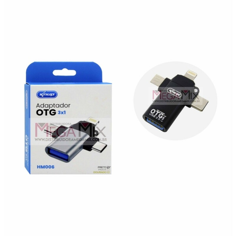 Adaptador OTG 3 em 1 KP-HM006 - Knup | Mega Mix