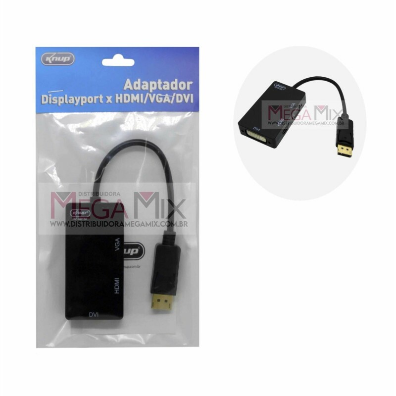 Adaptador DisplayPort P/ HDMI/VGA/DVI KP-AD110|Mega Mix