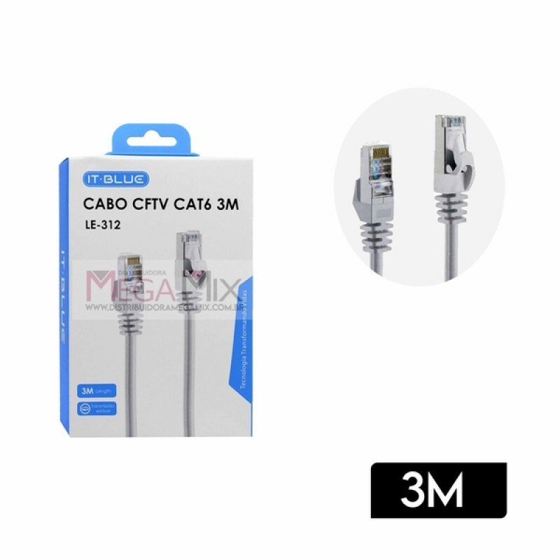 Cabo de Rede CFTV CAT6 3M LE-312 - It-Blue | Mega Mix