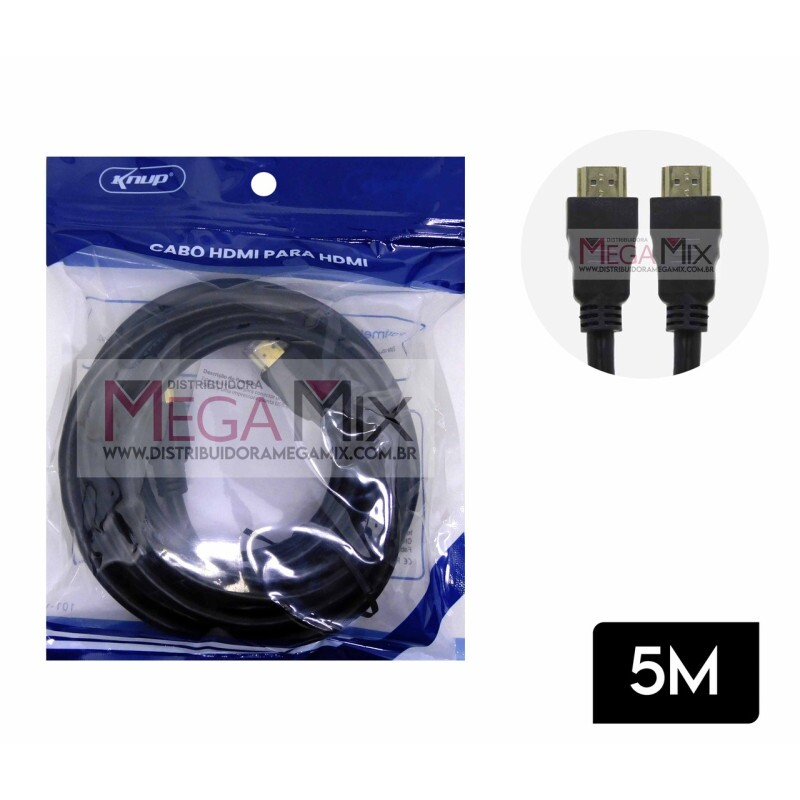 Cabo HDMI + HDMI 5M KP-HP5000 - Knup | Mega Mix