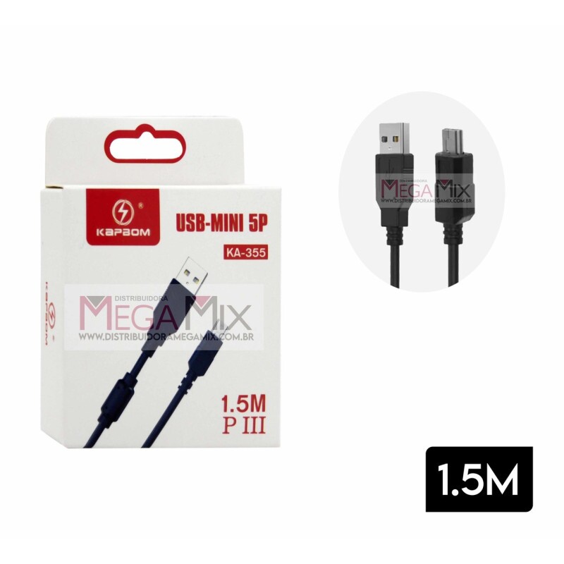 Cabo USB+V3 para PS3 1.5M KA-355- Kapbom | Mega Mix