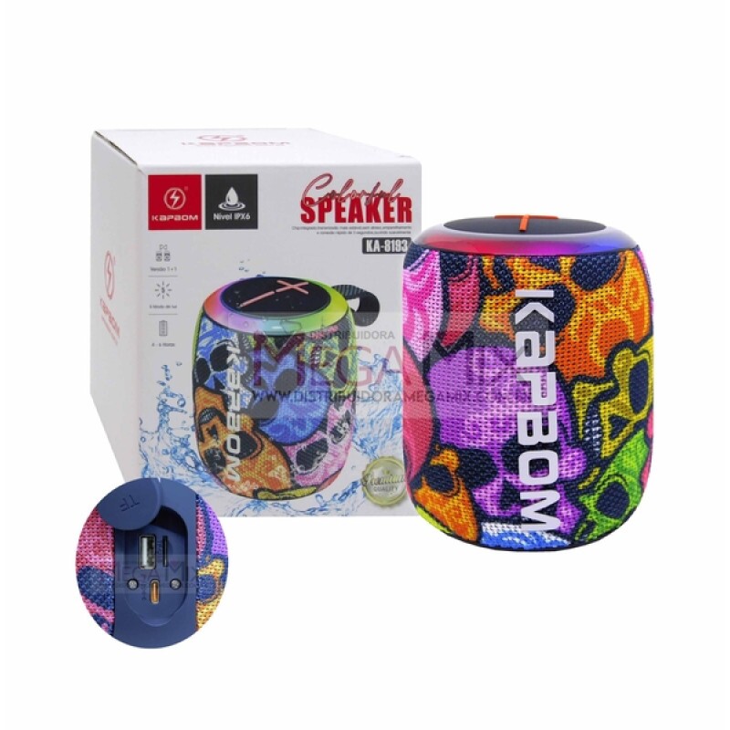 Caixa de Som Bluetooth 7W KA-8193 - Kapbom| Mega Mix