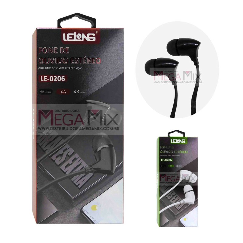 Fone de Ouvido c/ Microfone LE-0206 - Lelong | Mega Mix
