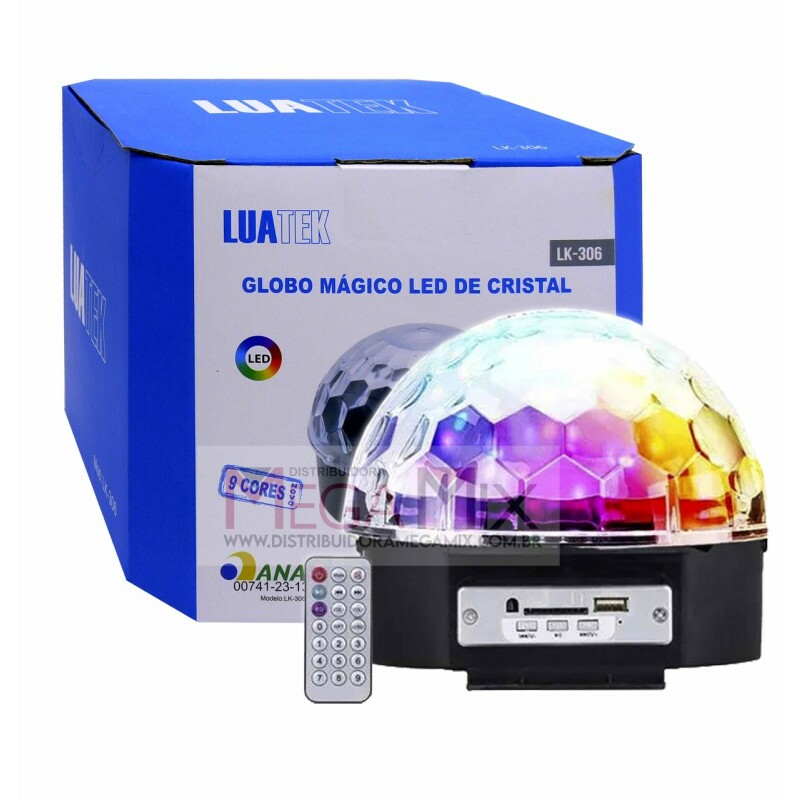 Globo Mágico Led de Cristal Bluetooth 9 cores 30W LK-306 - Luatek