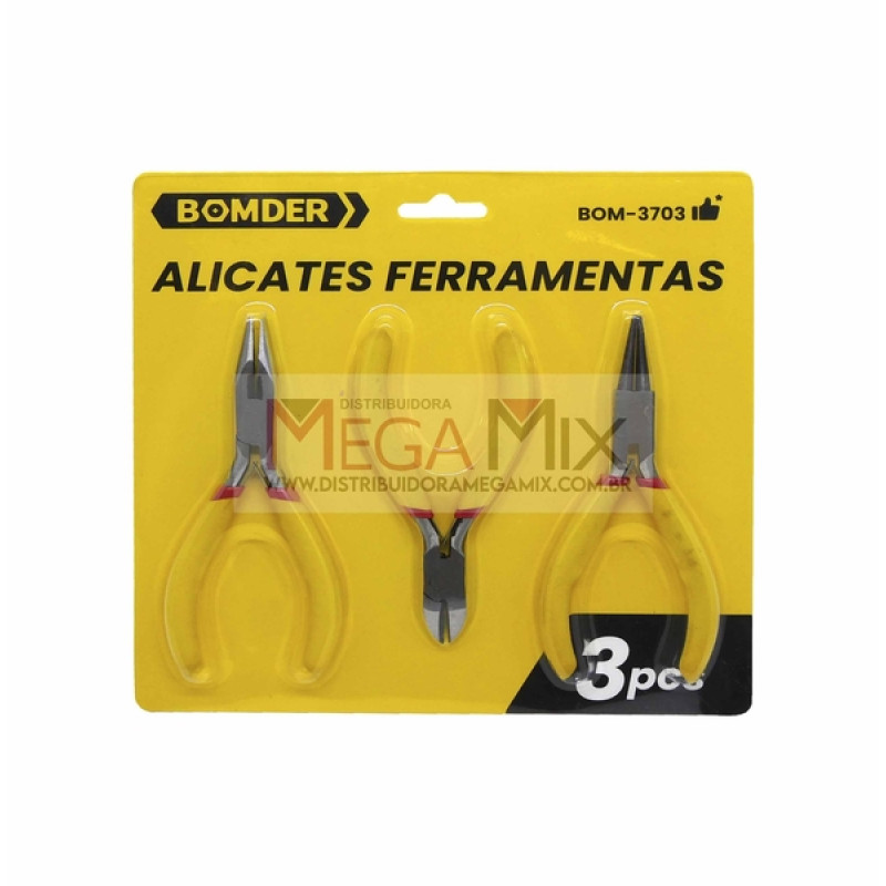 Kit com 3 Alicates BOM-3703 - Bomder | Mega Mix