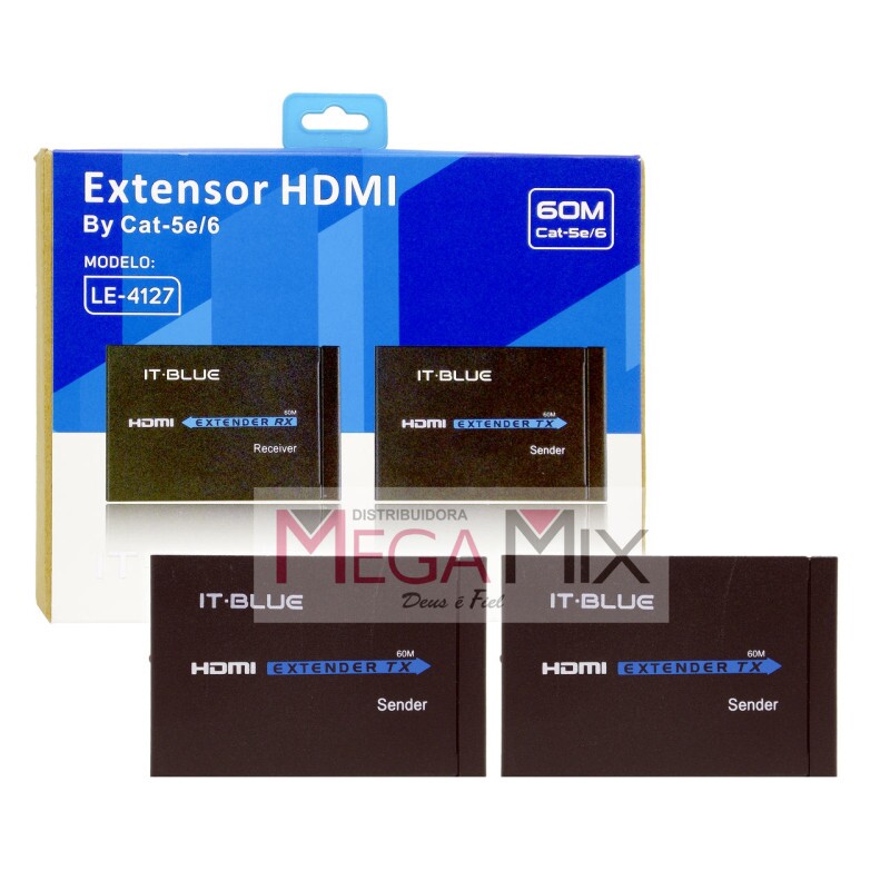 Extensor Hdmi 60 Metros Cat 5E/6 LE-4127 - It- Blue
