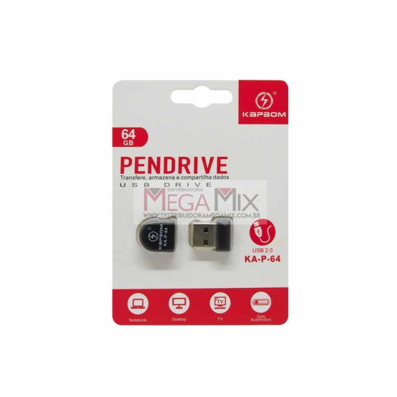 Pendrive 64GB KA-P-64 - Kapbom | Mega Mix