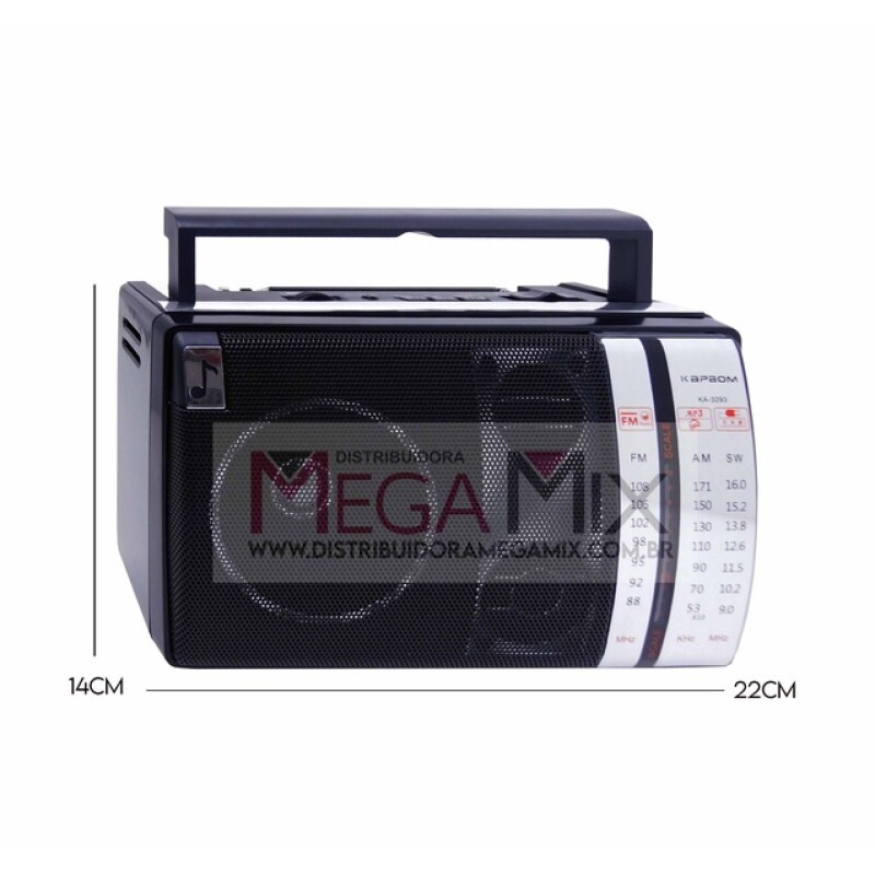 Rádio Portátil AM/FM/SW KA-3293 - Kapbom | Mega Mix