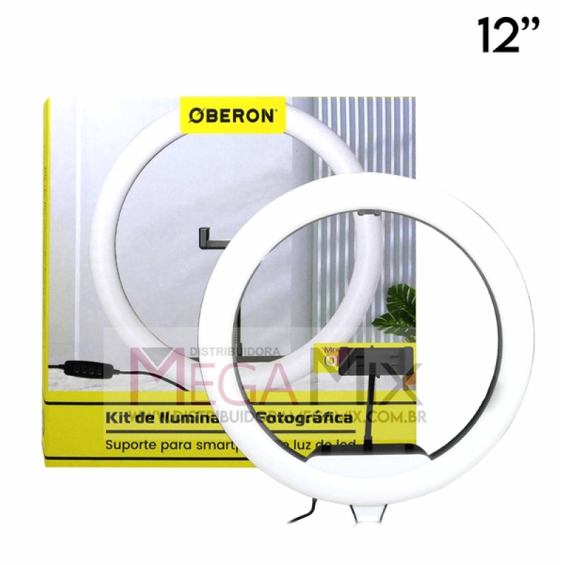 Ring Light 12'' sem Tripé OR-PL300 - Oberon | Mega Mix