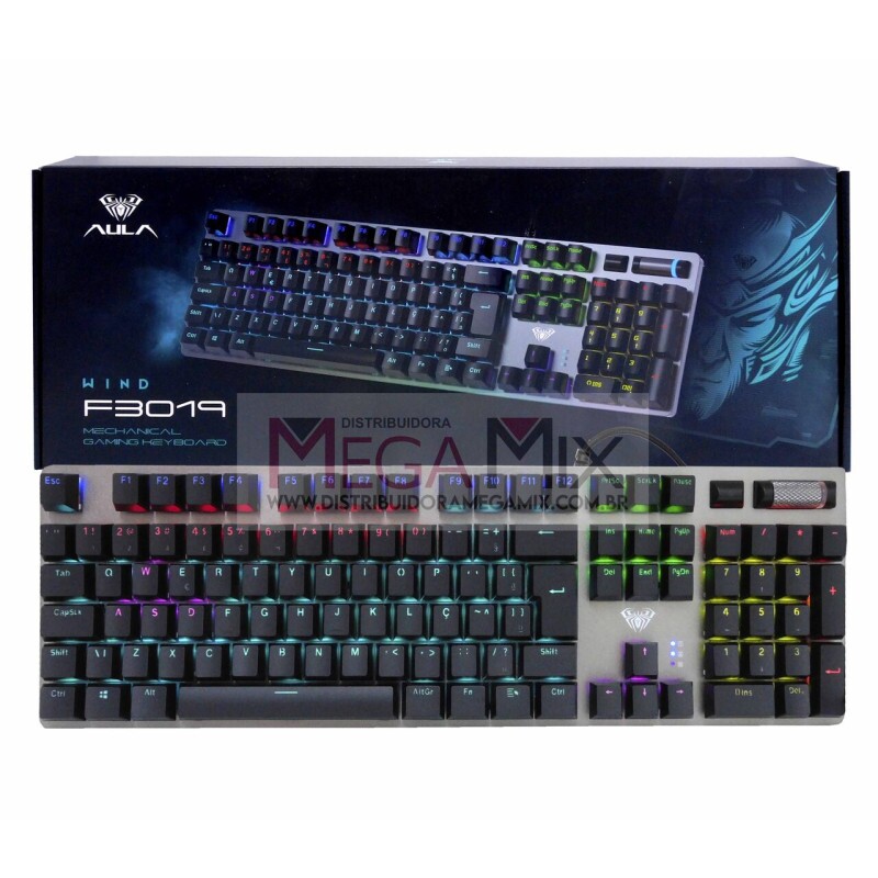 Teclado Gamer Mecânico USB Led F3019 - Aula | Mega Mix