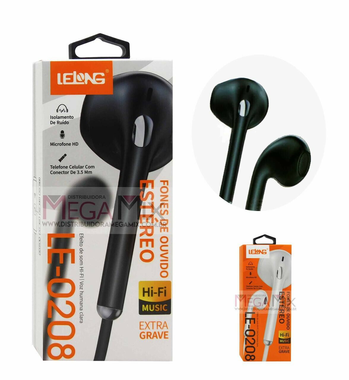 Fone de Ouvido c/Microfone LE-0208 - It-Blue | Mega Mix